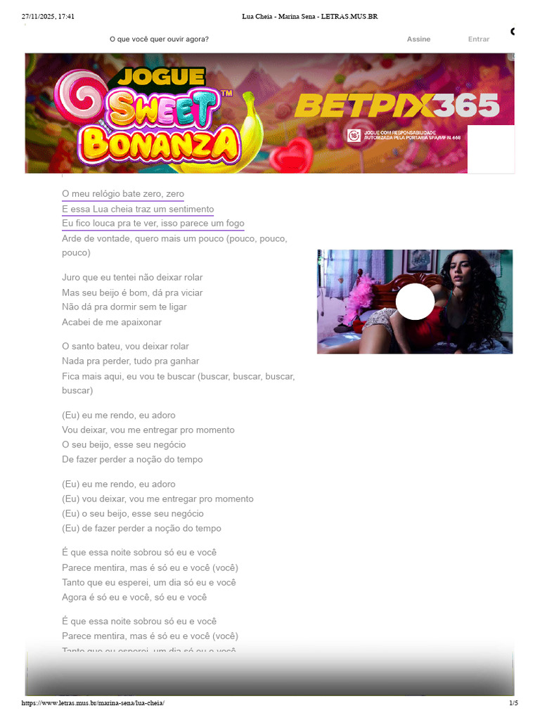 Lua Cheia - Marina Sena - LETRAS.MUS.BR | PDF