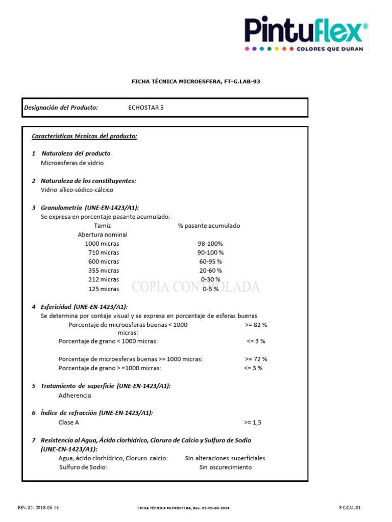 FT-G.LAB-93 MICROESFERAS REV 02-09-08-2024 (1) (1) | PDF | Química ...