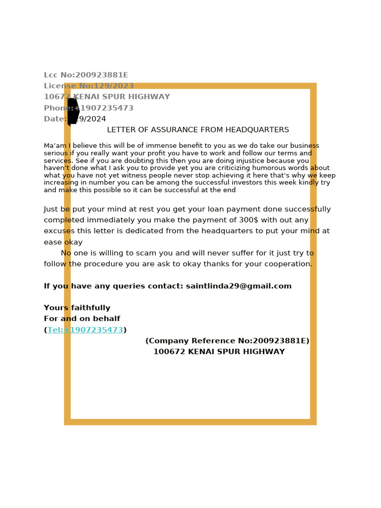 Letter of Assurance | PDF