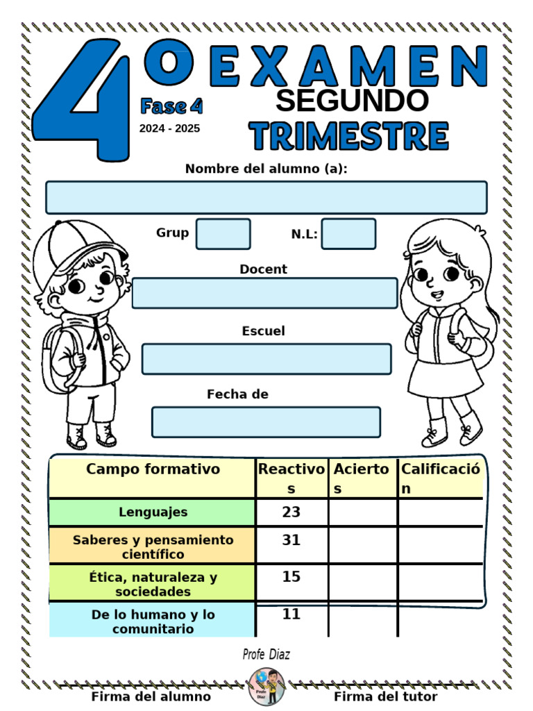 4° Examen 2ndo Trimestre - Wilma | PDF | Familia | Residuos