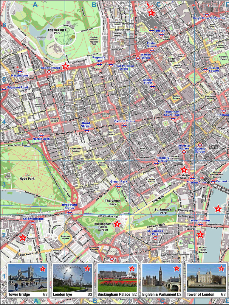 London Attractions Map A4 | PDF
