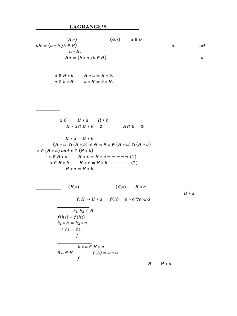 Cosets and Lagranges Theorem | PDF | Algebra | Mathematical Concepts