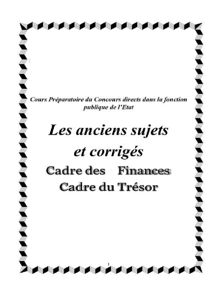 Les Anciens Sujets Et Corrigés CF Et CT | PDF