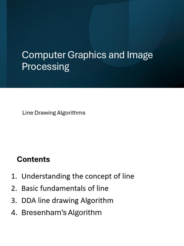 Line Drawing Algorithms - Class Presentation | PDF | Applied ...