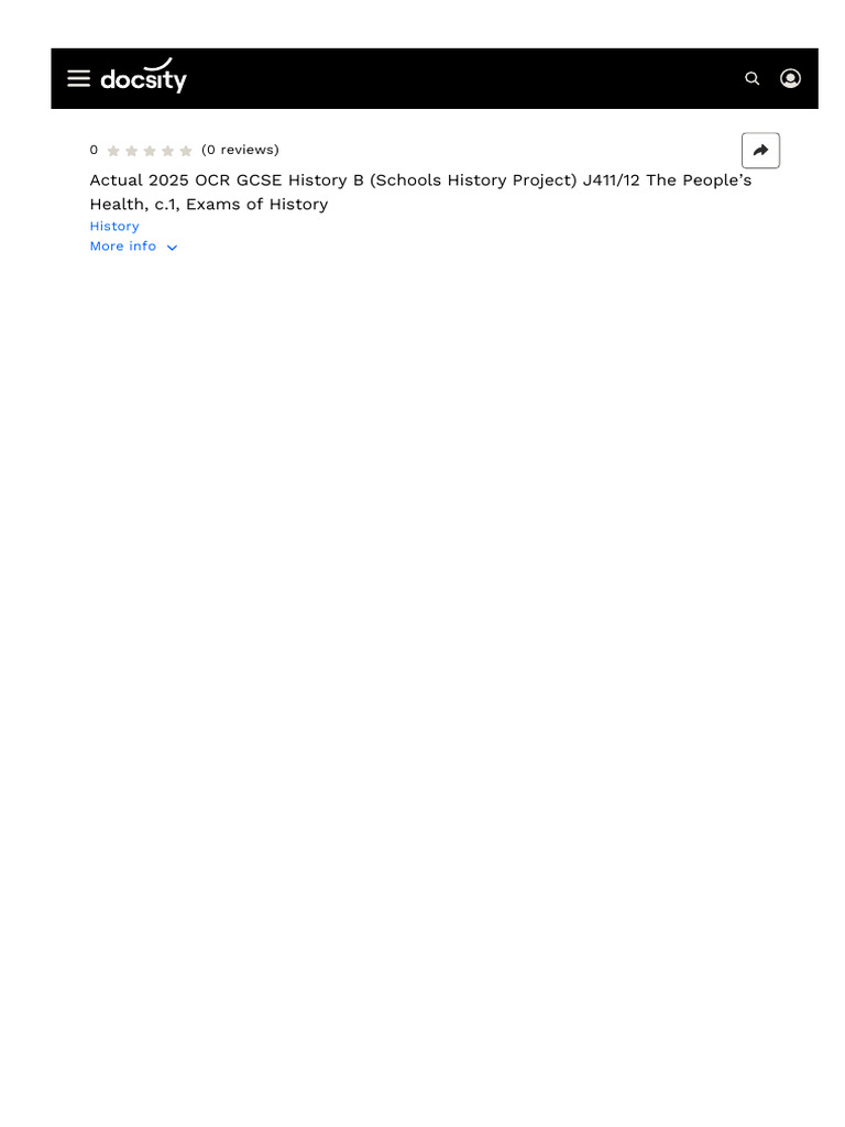 Endocsactual 2025 Ocr Gcse History B Schools History Project j41112 The ...