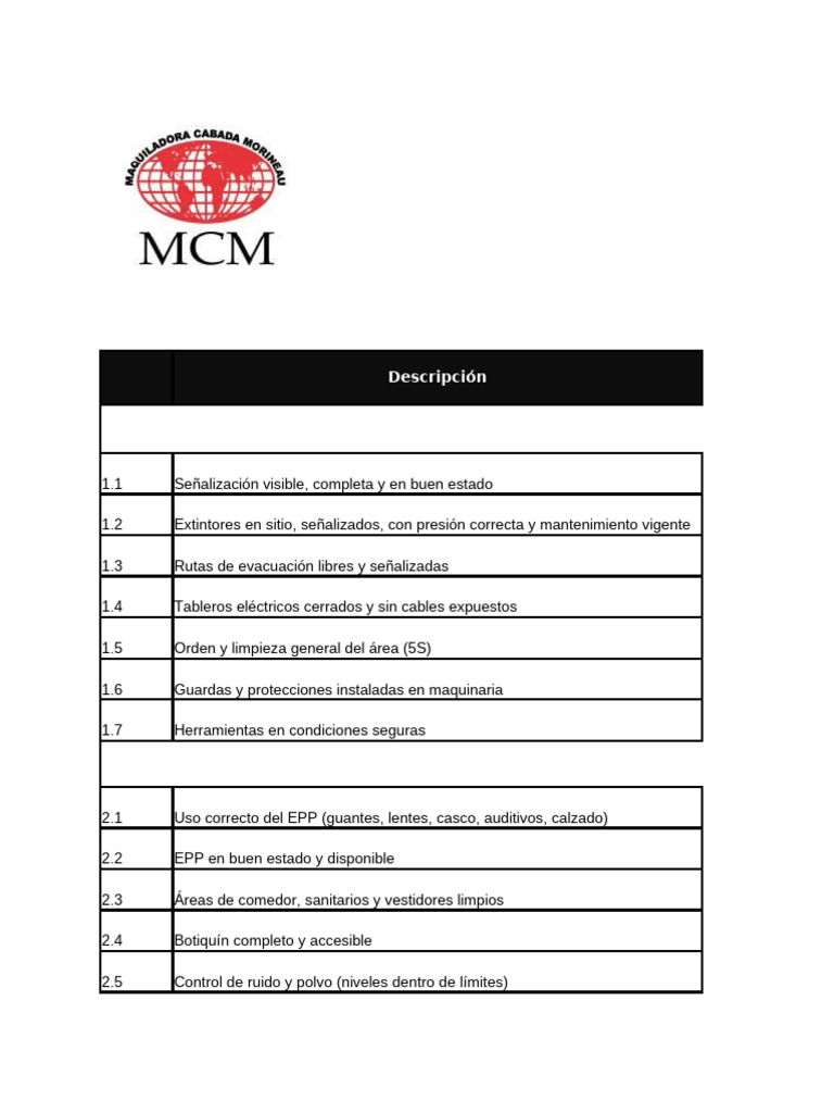 Checklist Ehs Diario | PDF | La seguridad