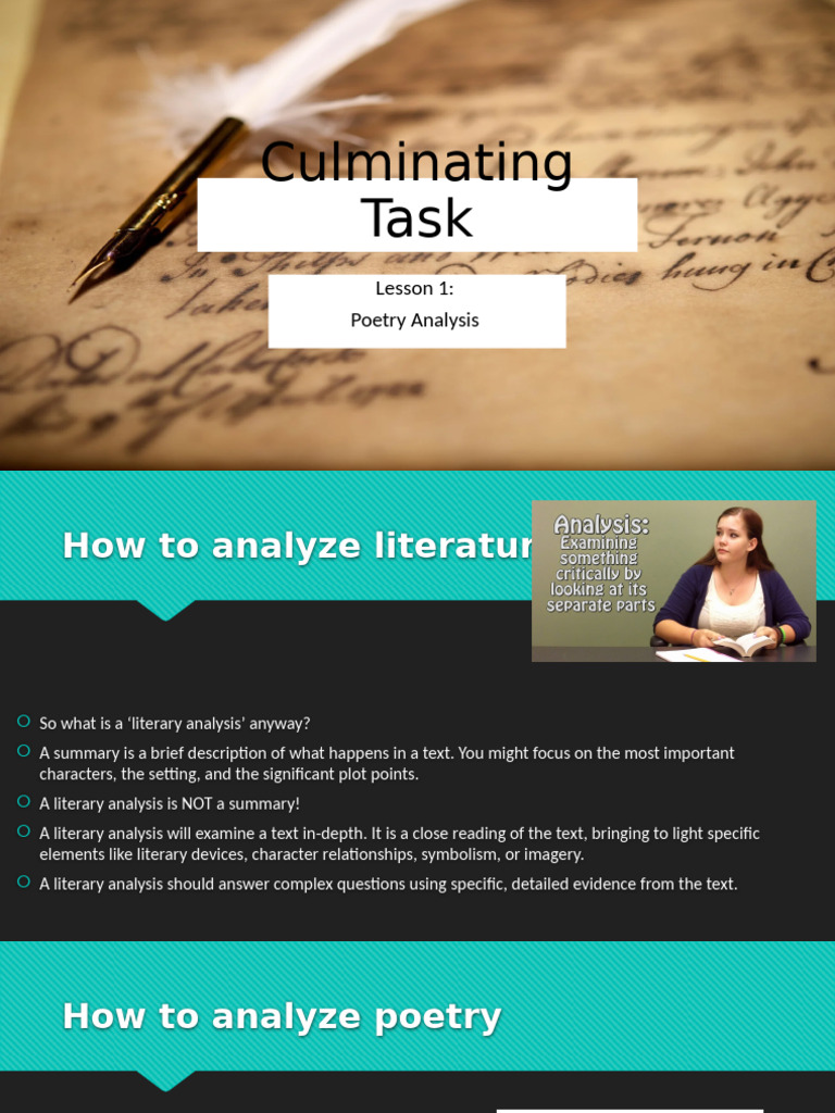 Culminating Lesson 1 | PDF | Poetry | Literary Theory