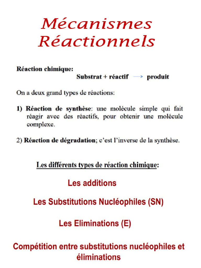 Mecanisme réactionnels | PDF