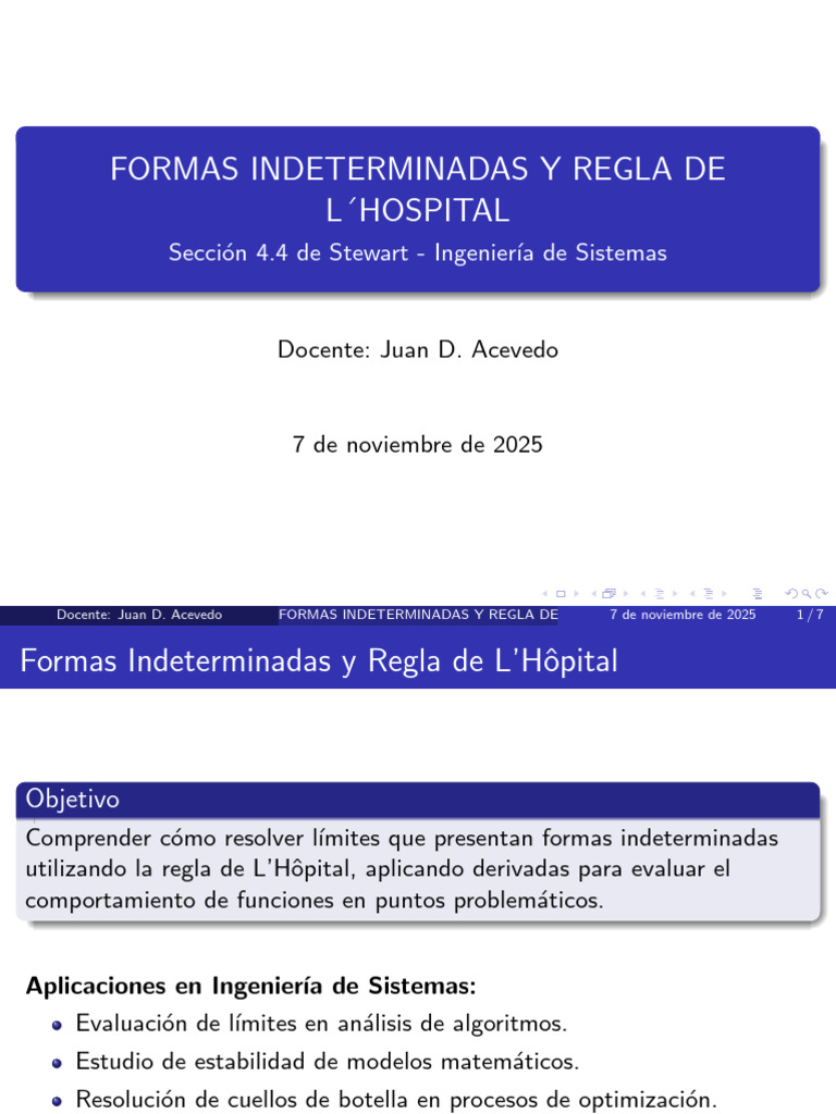 Límite y Regla de L'Hôpital en Ingeniería | PDF