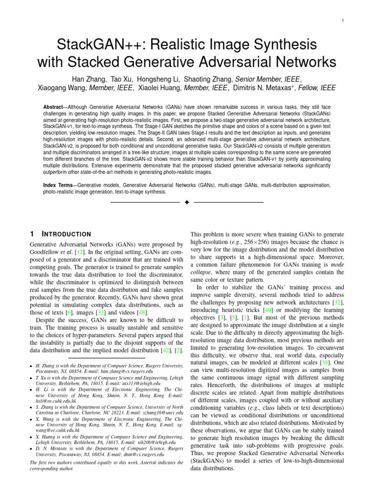 04 StackGAN - Realistic Image Synthesis With Stacked Generative ...