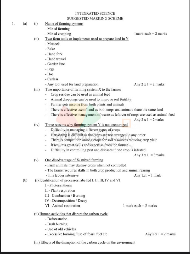2026 Bece Mock 2 Science 2 Solution | PDF