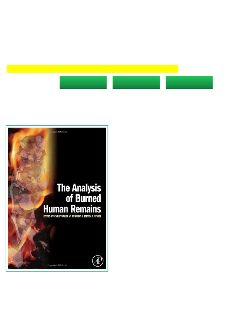 The Analysis of Burned Human Remains 1st Edition Christopher W. Schmidt ...