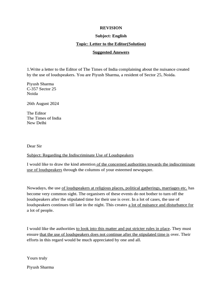 Letters Addressing Loudspeaker Nuisance and Road Safety | PDF | Driving ...