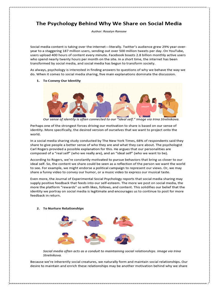 Psychology of Social Media Sharing | PDF | Popular Culture & Media ...