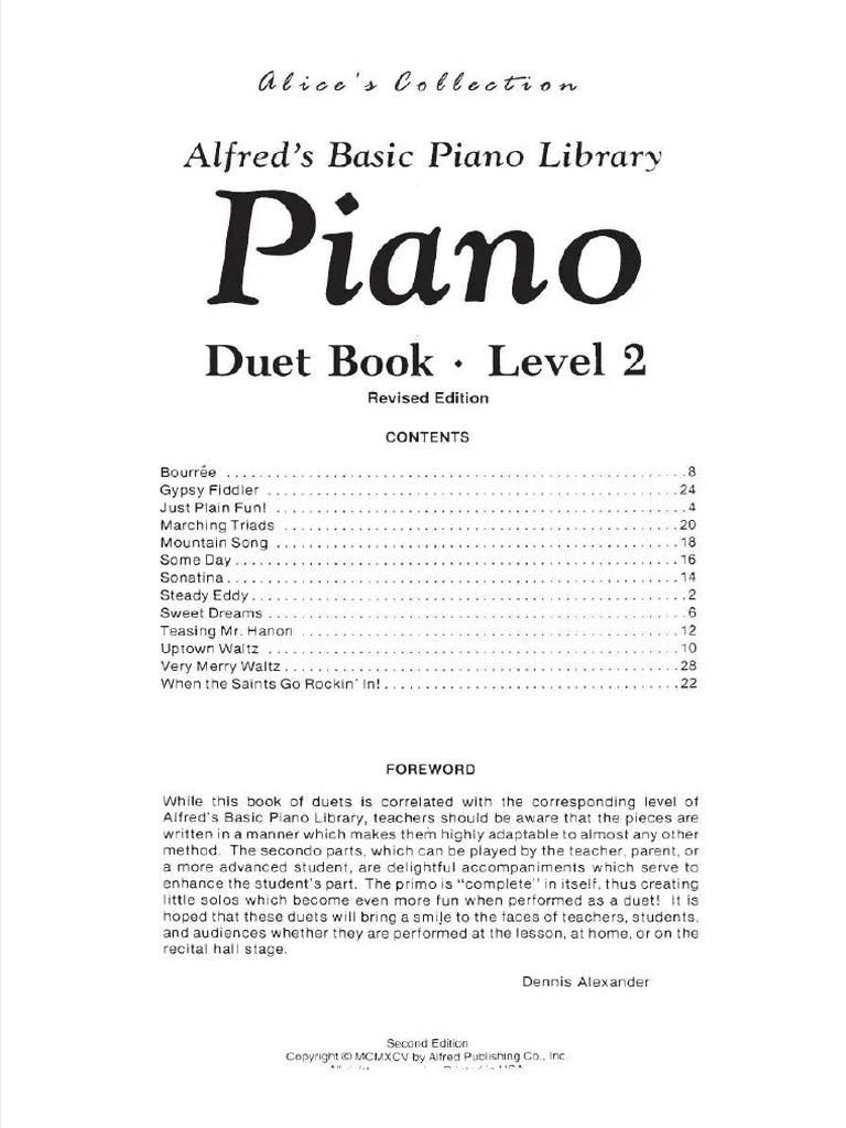 Alfreds Basic Piano Duets 2 | PDF