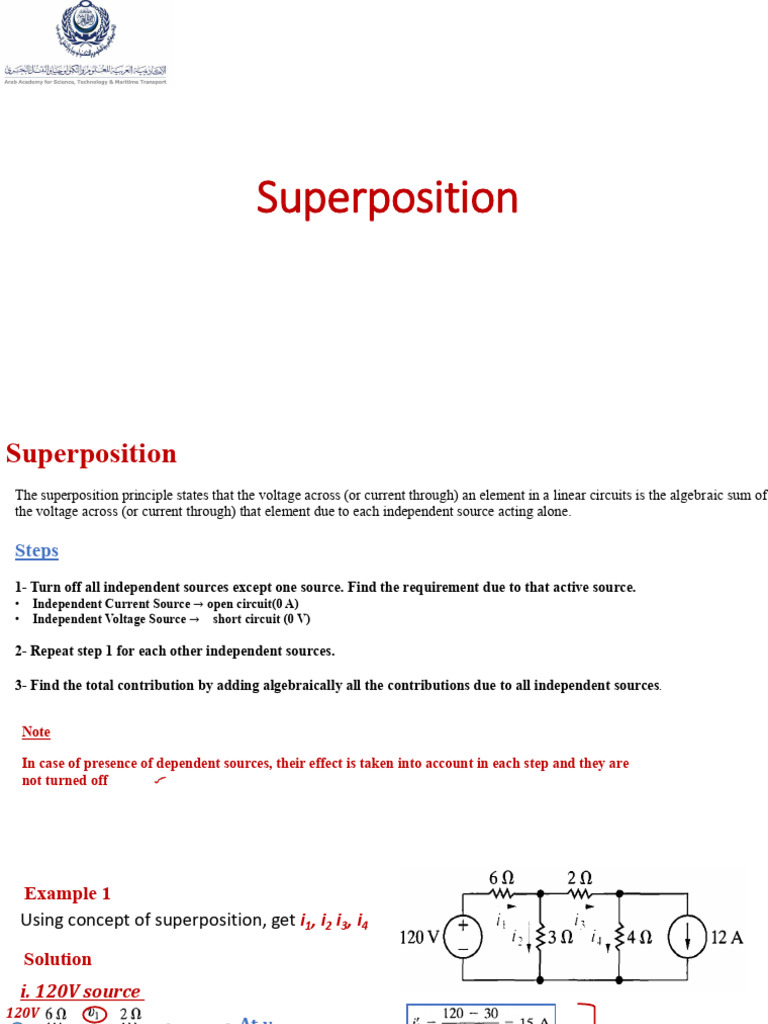 Superposition Principle in Circuits | PDF | Computer Engineering ...