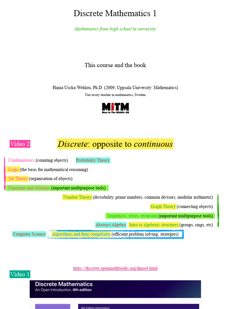 Discrete Mathematics Course Overview | PDF | Mathematics | Discrete ...