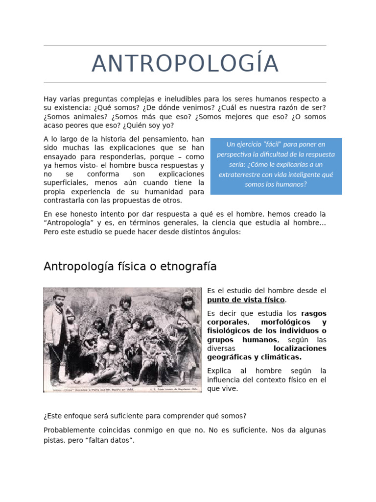 Introducción a la Antropología Humana | PDF | Antropología | Humano