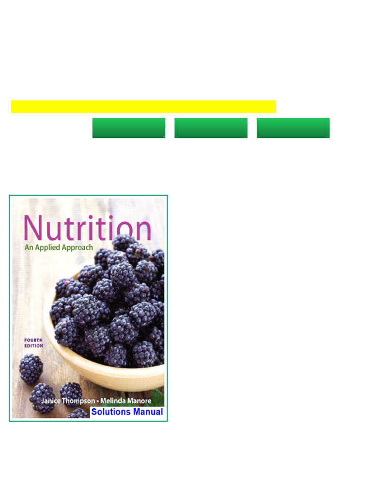 Nutrition An Applied Approach 4th Edition Thompson Solutions Manual ...