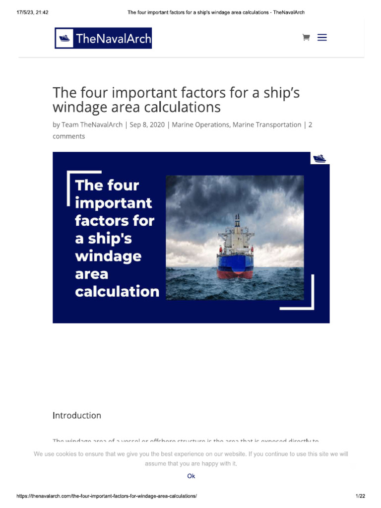 The 4 Important Factors For A Ship S Windage Area Calculations | PDF