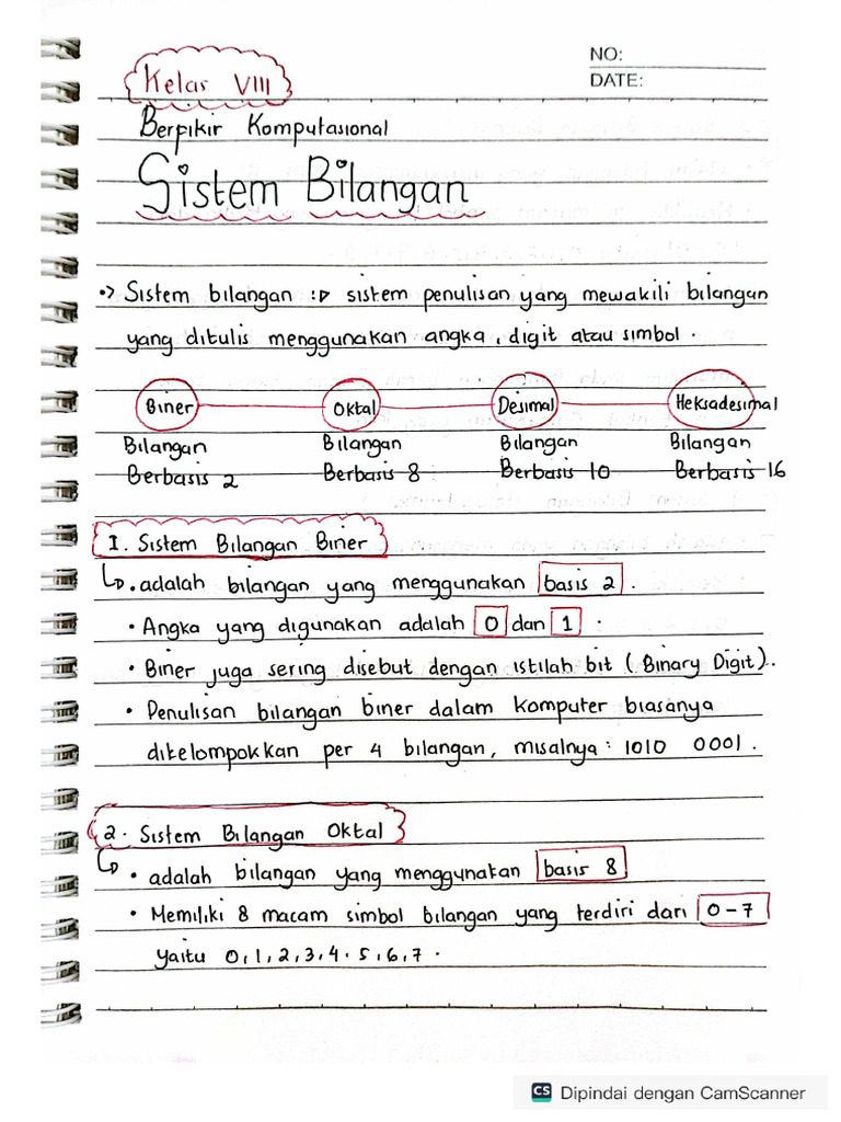 Sistem Bilangan (Biner, Oktal, Desimal Dan Heksadesimal) | PDF