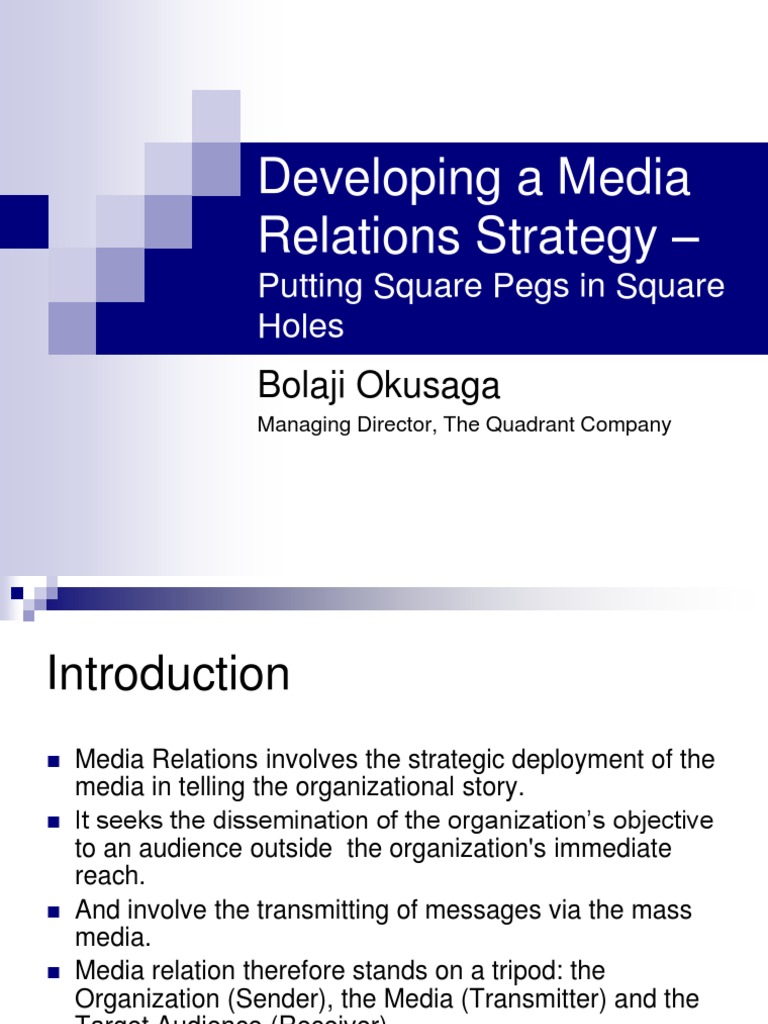 Media Relations Strategy | PDF | Mass Media | Journalism