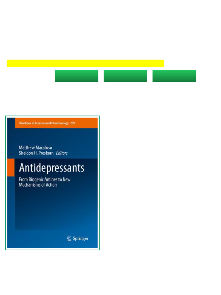 Antidepressants From Biogenic Amines to New Mechanisms of Action ...