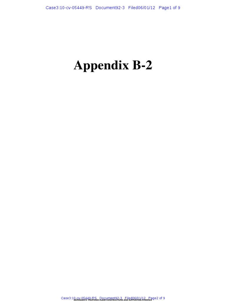 Appendix B-2 | PDF | Patent Claim | Plain Meaning Rule