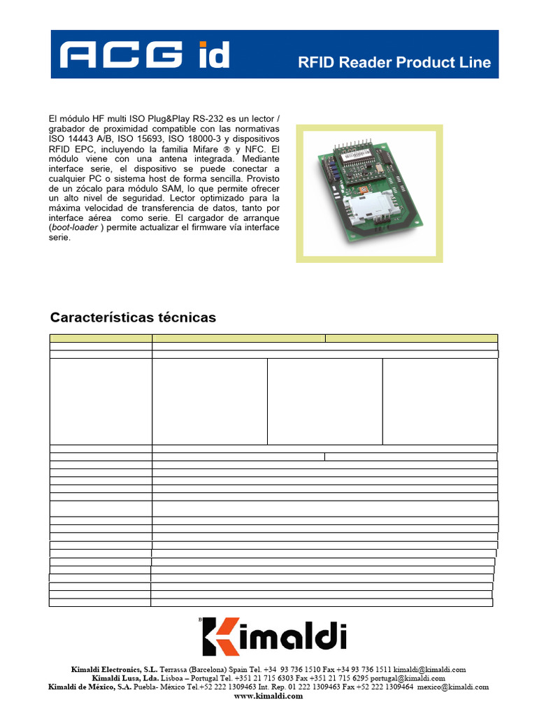Módulo HF Multi ISO RS-232 para RFID | PDF | Arranque | Ciencias de la ...