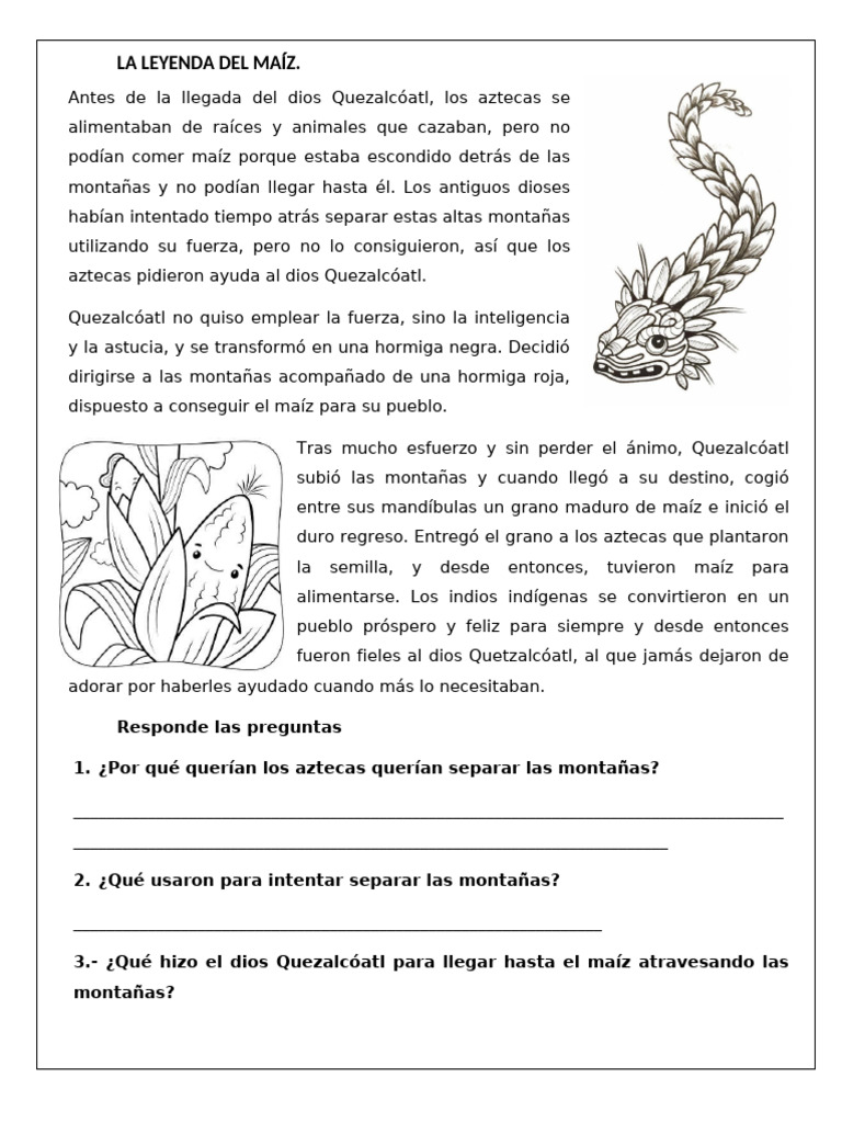 La Leyenda Del Maíz | PDF