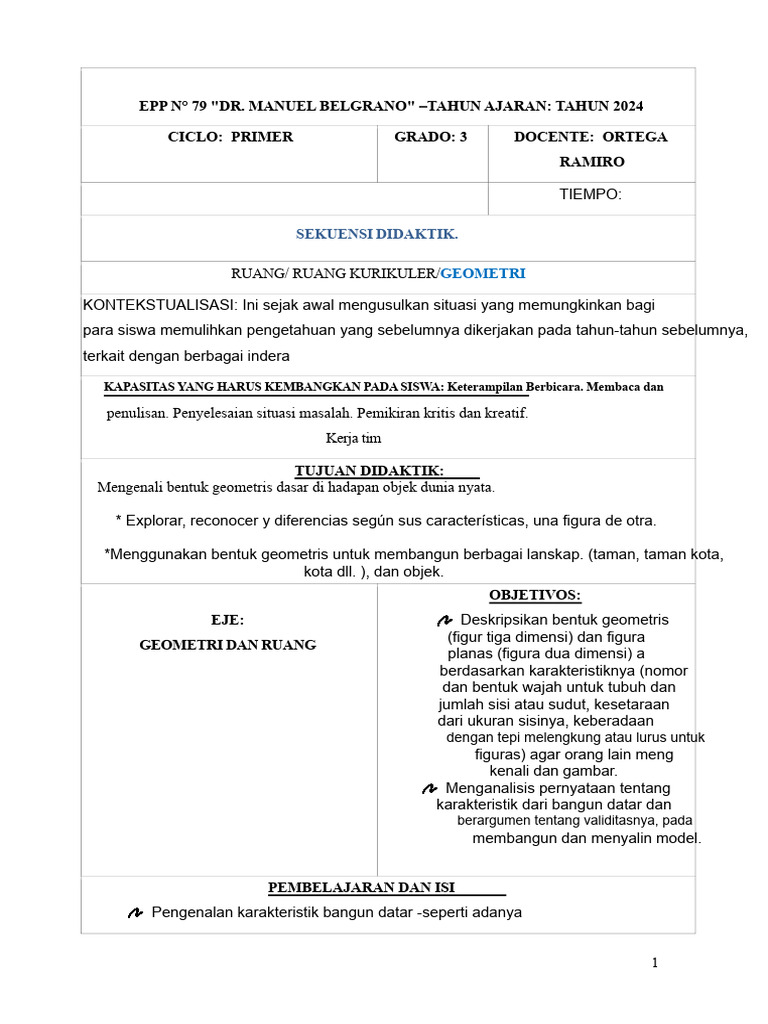Geometri Dasar untuk Siswa Kelas 3 | PDF