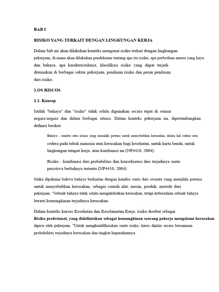 Risiko - Pekerjaan HST | PDF