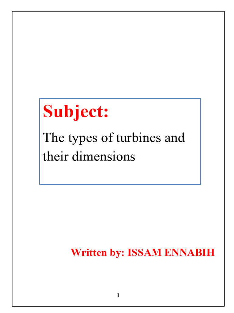 The Types of Turbines | PDF | Turbine | Wind Turbine