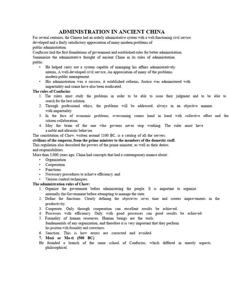 Ancient China's Administrative System | PDF | Socrates | Plato