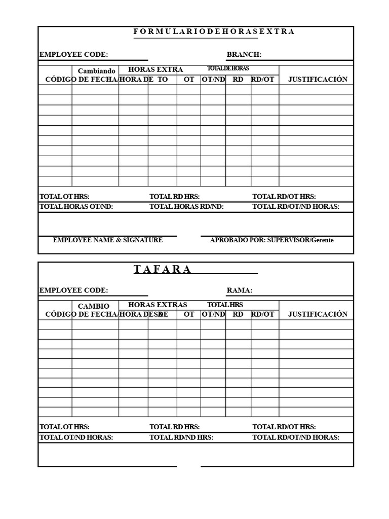 Ot Form - New2012 | PDF