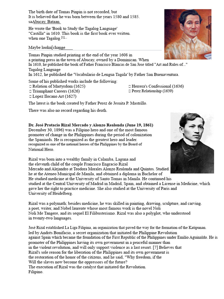 Key Figures in Philippine History | PDF | Spanish East Indies ...