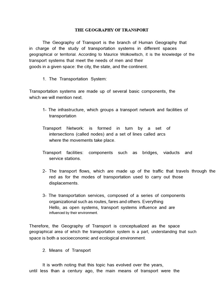 The Geography of Transport | PDF | Transport | Geography