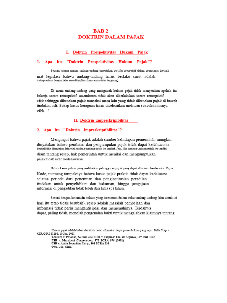 Doktrin Pajak: Prospektivitas dan Berganda | PDF