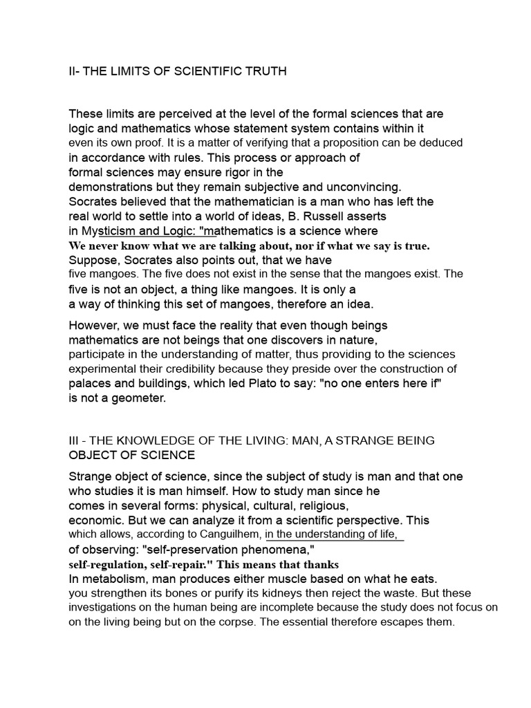 Limits of Scientific Truth Explained | PDF | Truth | Knowledge