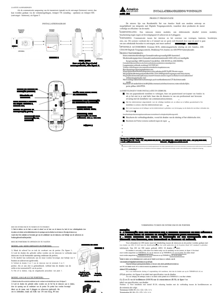 Portier - Woning.am.m200 Handleiding | PDF