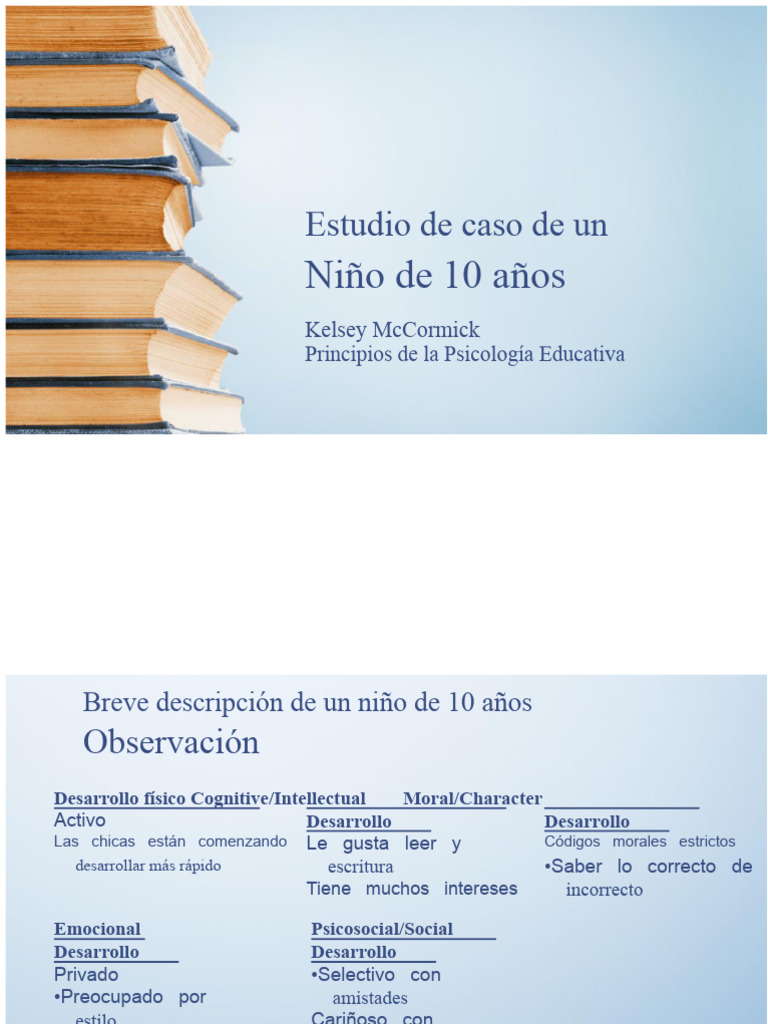 Estudio de Caso de Un Niño de 10 Años - Edu 220-1 | PDF | Pensamiento ...