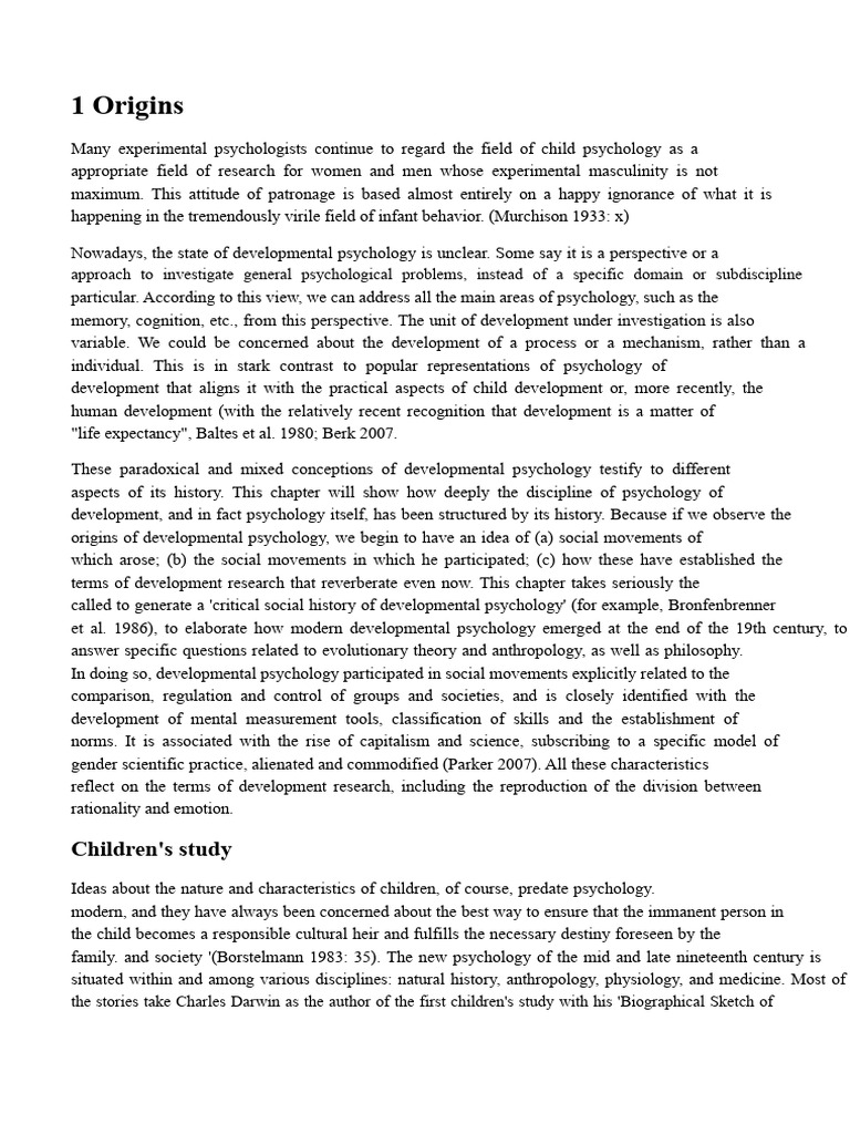 Erica Burman Chapter 1 and 2 | PDF | Psychology | Developmental Psychology