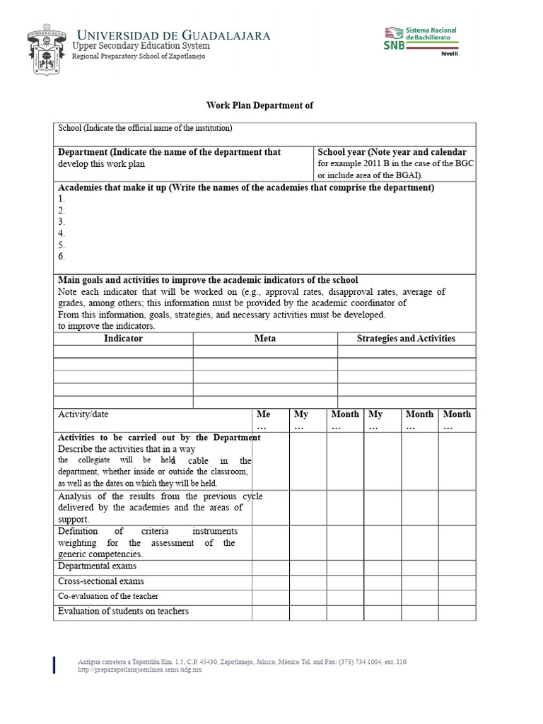 Upper Secondary Education Work Plan | PDF