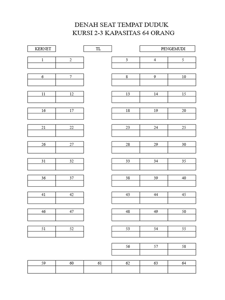 Denah Tempat Duduk Bus 50 2-2 | PDF