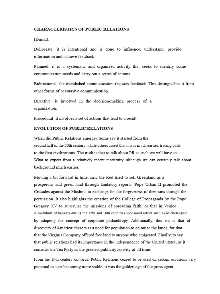 CHARACTERISTICS-OF-PUBLIC-RELATIONS.docx | PDF | Public Relations ...