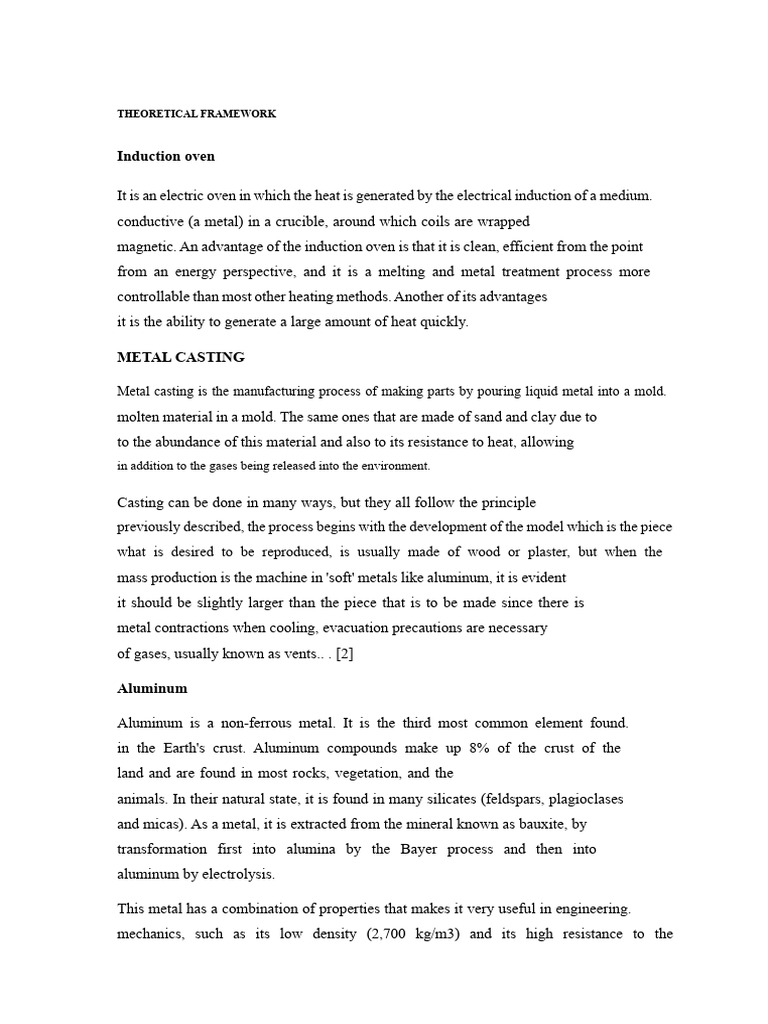 Theoretical Framework Foundry | PDF | Aluminium | Foundry
