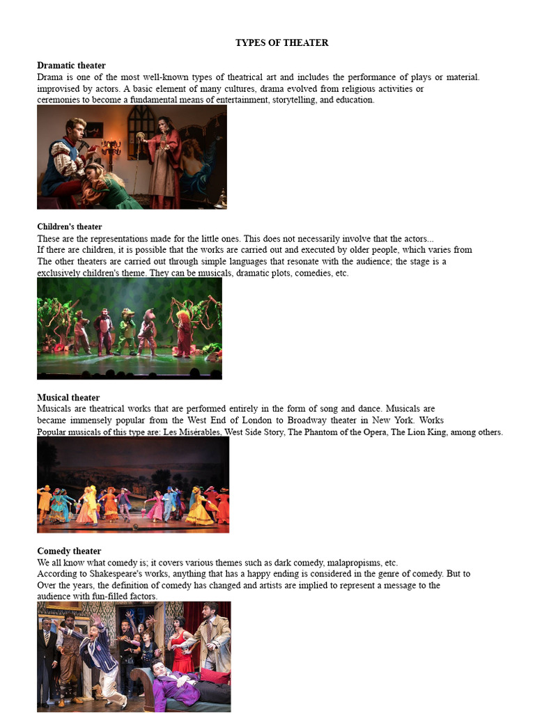 Types of Theater | PDF | Theatre | Musical Theatre