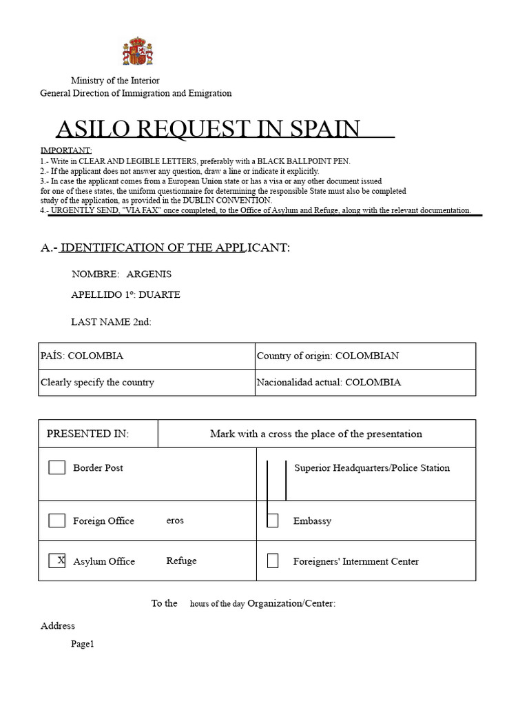 Asylum Request Process in Spain | PDF | Asylum Seeker | Human Migration