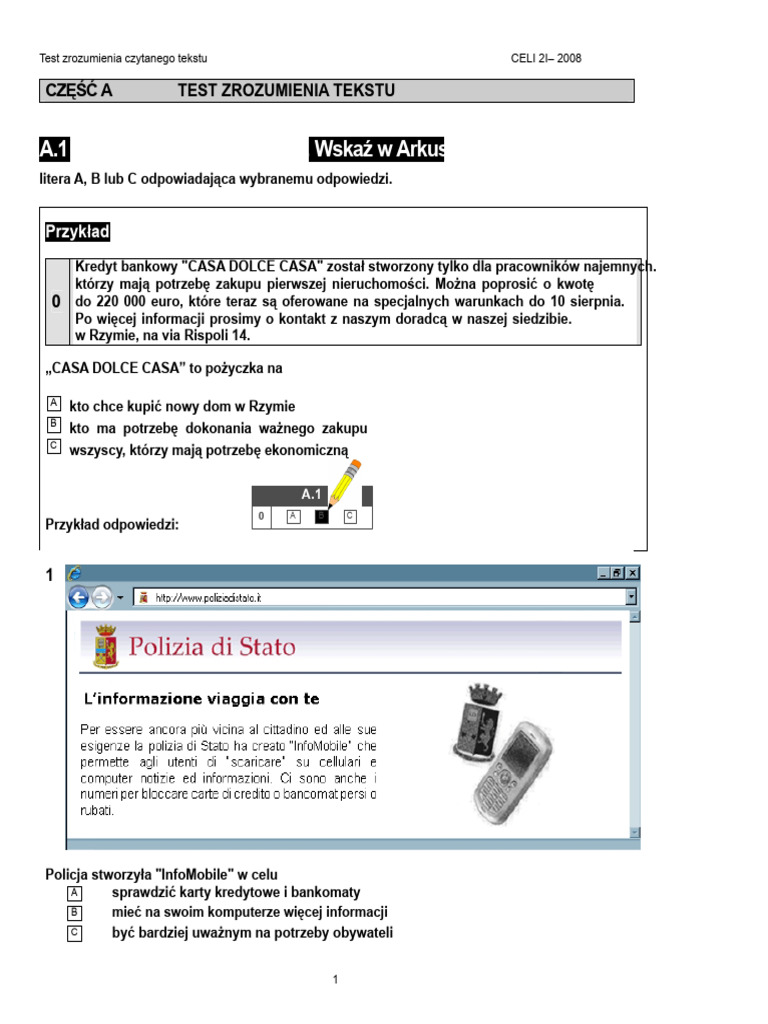 CELI 2 Imm - B1 - Mag08 | PDF