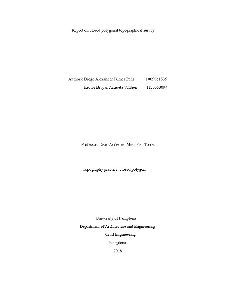 Closed Polygonal Topographic Survey Report | PDF | Surveying | Topography
